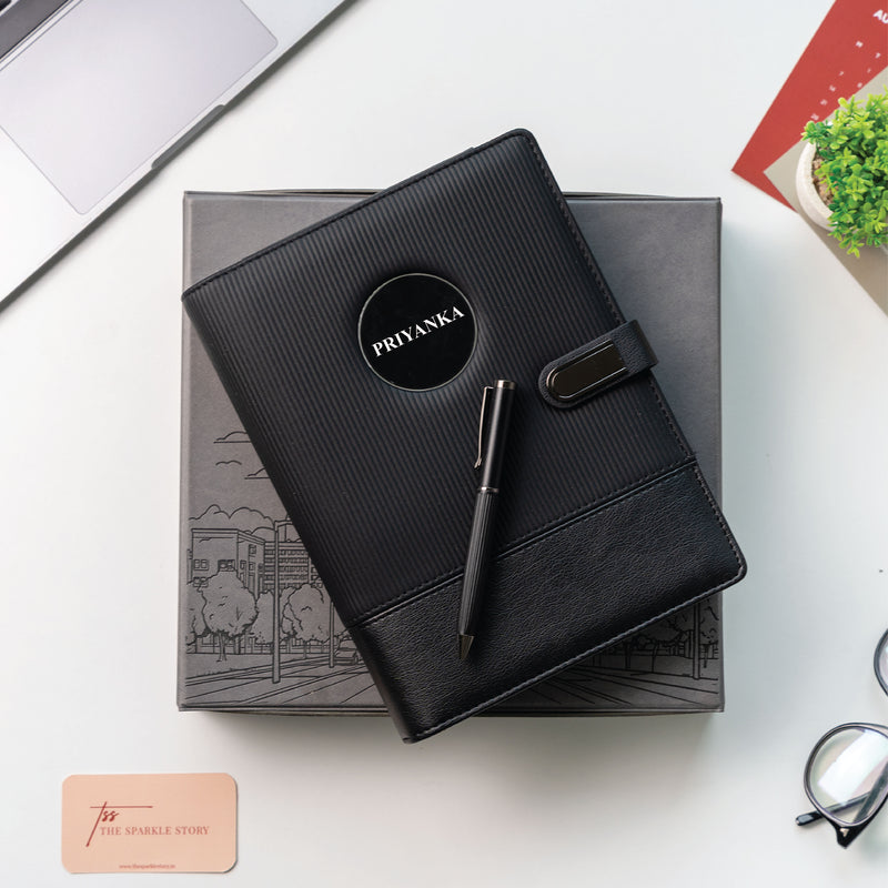 Personalized Power Bank Diary | Diary with Charging | Power Bank ...
