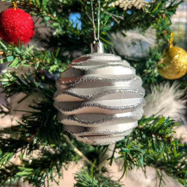 Silver Glitter Swirl Bauble - Set Of 6 – Shop Exclusive Picks | The ...